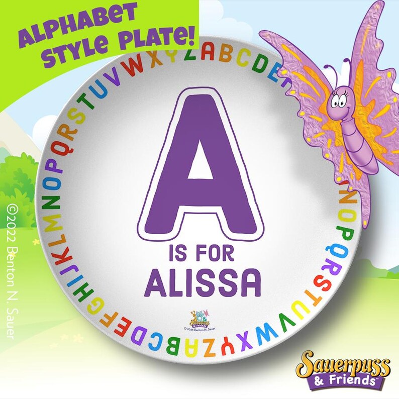 Alphabet Kid's Plate, Personalized Letter Children's Plate, Gift for ...