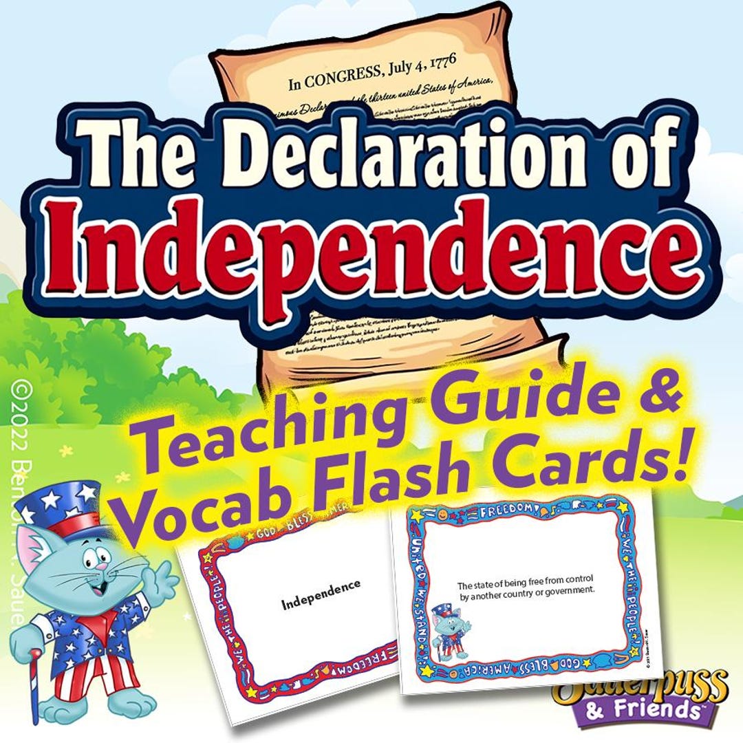 Declaration of Independence Teaching Guide: Flashcard Vocabulary ...