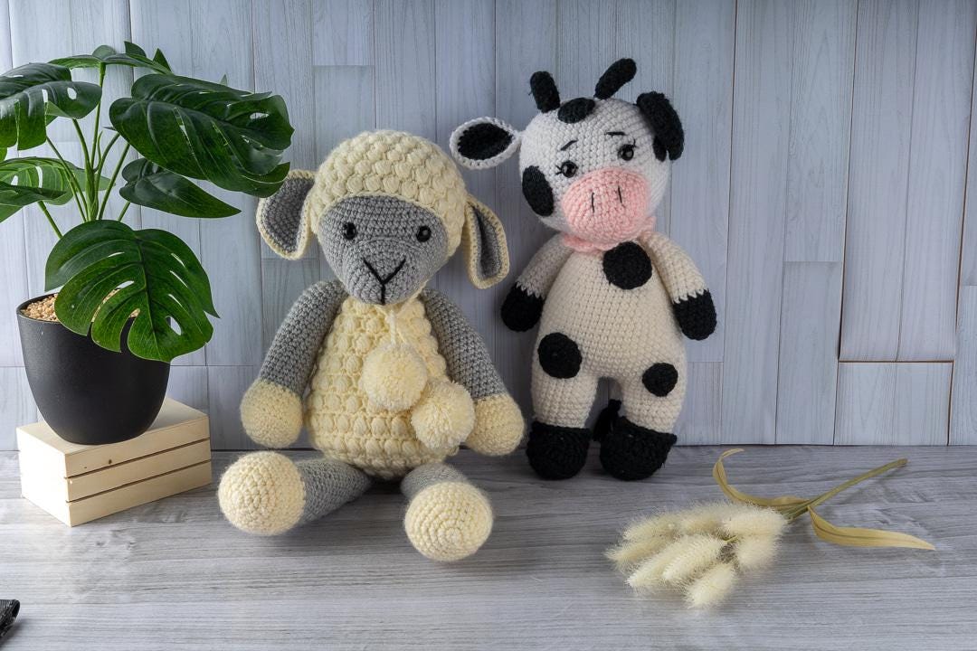 Crochet Cow Amigurumi: Handmade Stuffed Animal With Birth Certificate ...