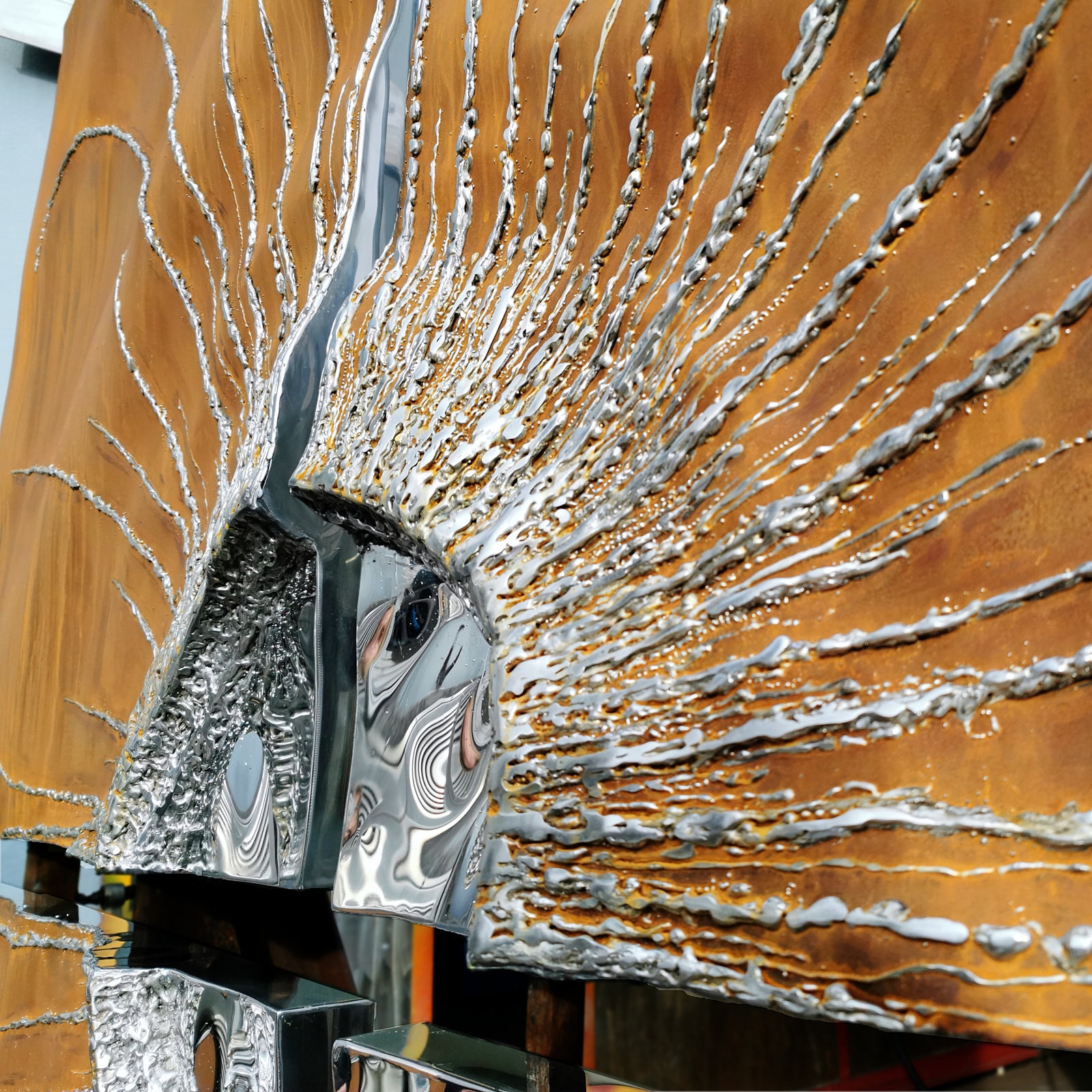 Rusted Corten Steel Wall Sculpture – Abstract Welded Art, Unique Large ...