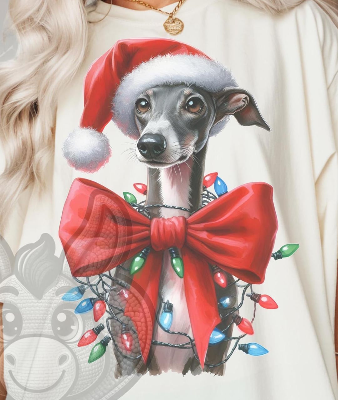 Italian Greyhound Christmas Bow Png, Dog in a Santa Hat Png, Christmas ...
