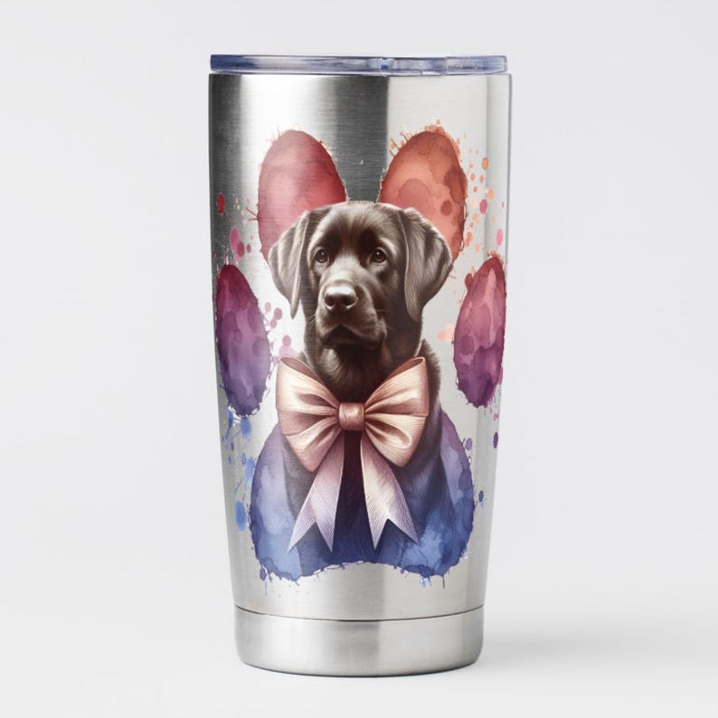 Black Labrador Paw Print Bow Png, Watercolour Pawprint, Dog Lovers ...