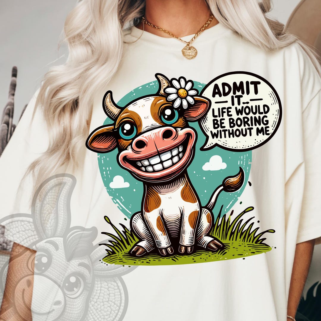 Sarcastic Cow Png, Humorous Cow Sublimation for Men and Women Image ...