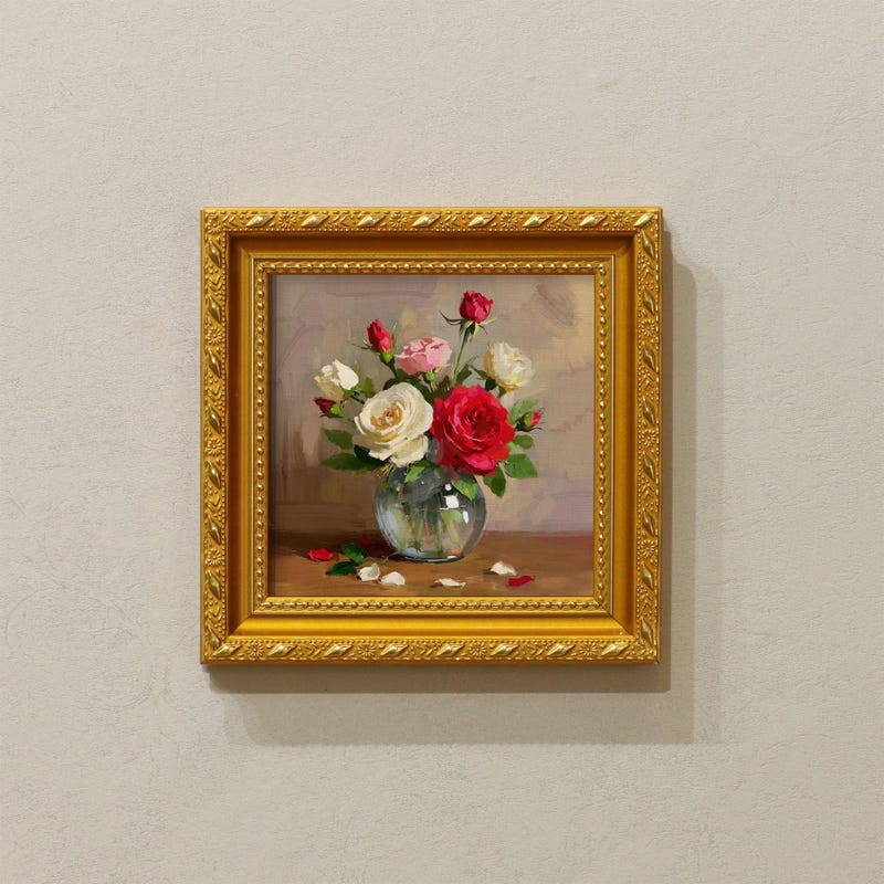Red Flower Oil on Canvas - Etsy UK