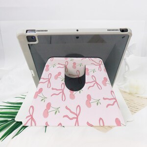 Pink Bow 360 Swivel iPad Case Cover for iPad 9.7" 10.2" 10.9" 11" 12.9 ...