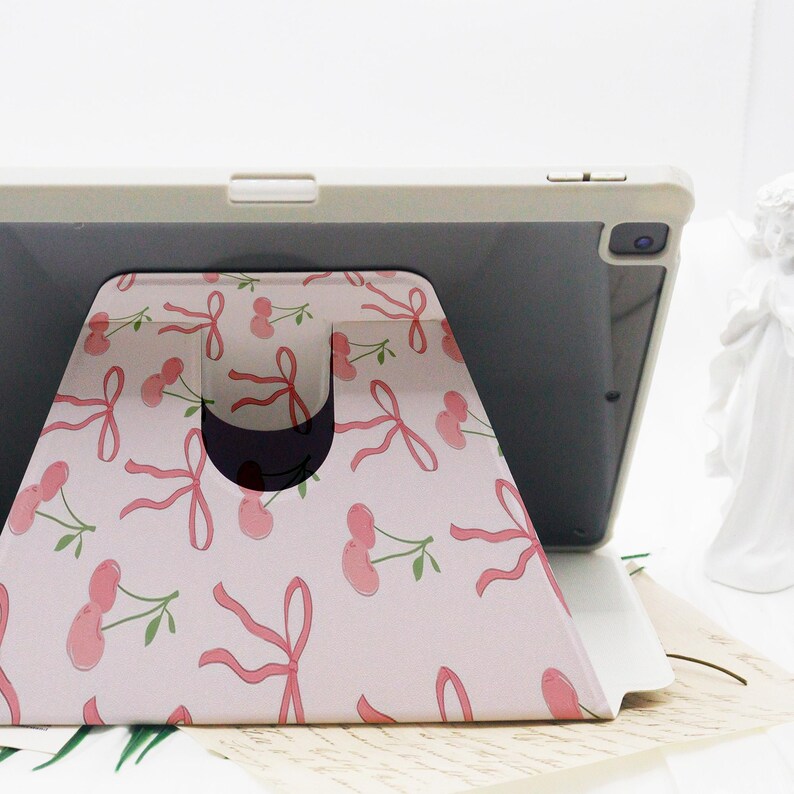 Pink Bow 360 Swivel iPad Case Cover for iPad 9.7" 10.2" 10.9" 11" 12.9 ...