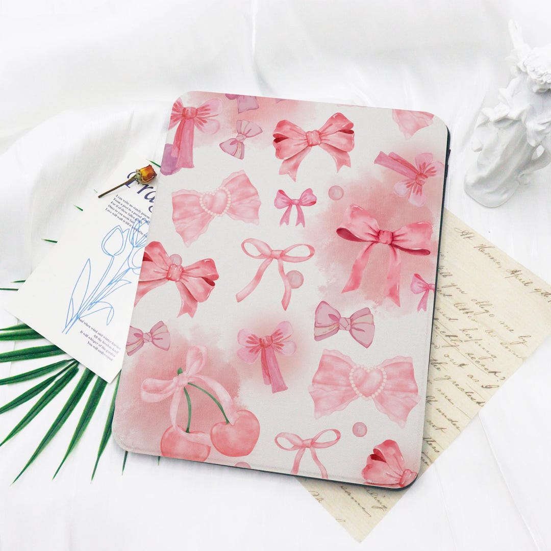 Pink Bow 360 Swivel iPad Case Cover for iPad 9.7" 10.2" 10.9" 11" 12.9 ...
