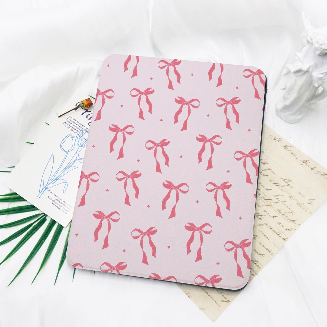 Pink Bow 360 Swivel iPad Case Cover for iPad 9.7" 10.2" 10.9" 11" 12.9 ...