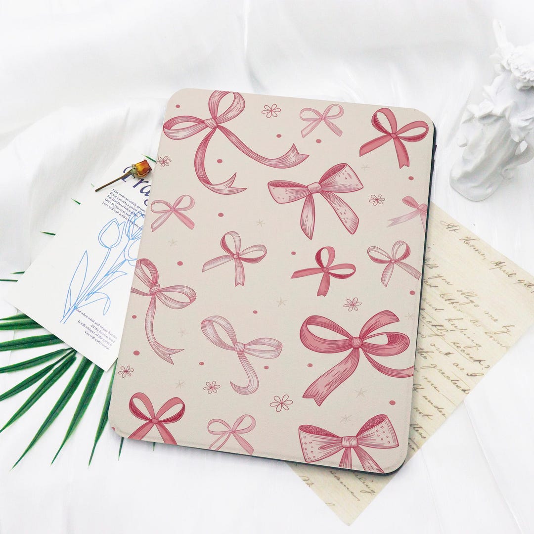 Pink Bow 360 Swivel iPad Case Cover for iPad 9.7" 10.2" 10.9" 11" 12.9 ...