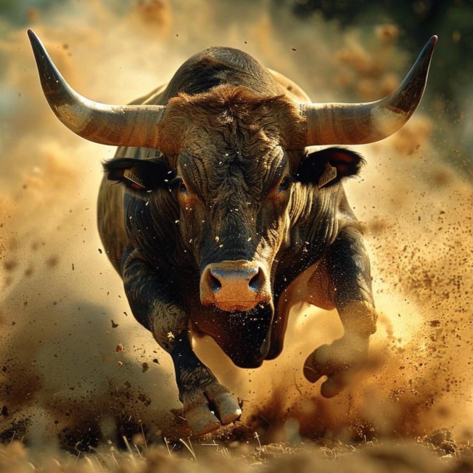 Charging Bull Print, Powerful Bull Artwork, Wild Bull Photography ...
