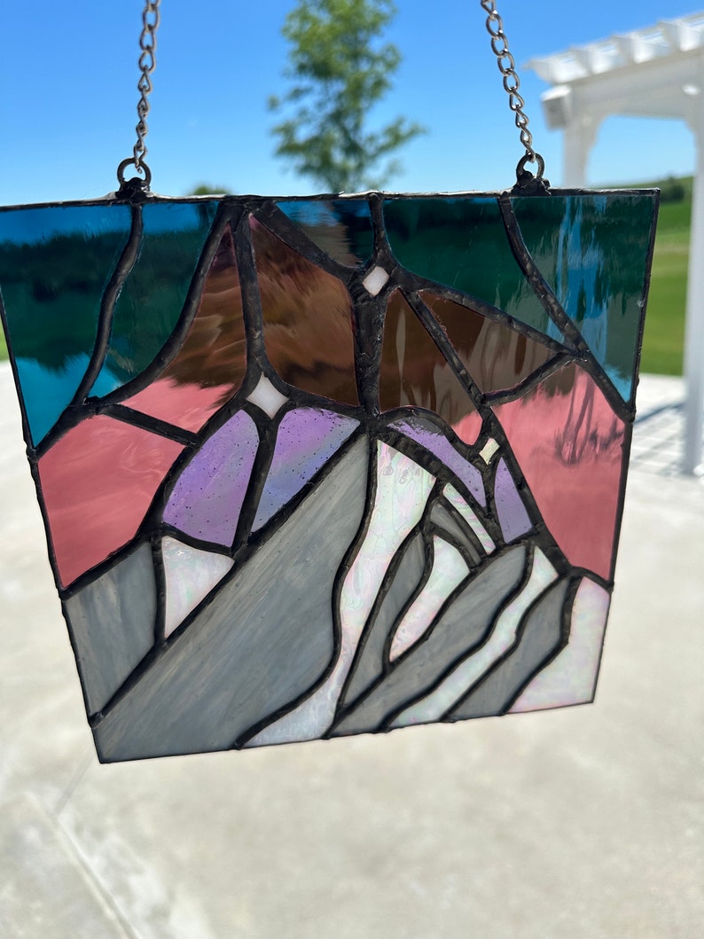 Ramiel Mountain - ACOTAR Stained Glass Suncatcher Panel on Chain - Etsy