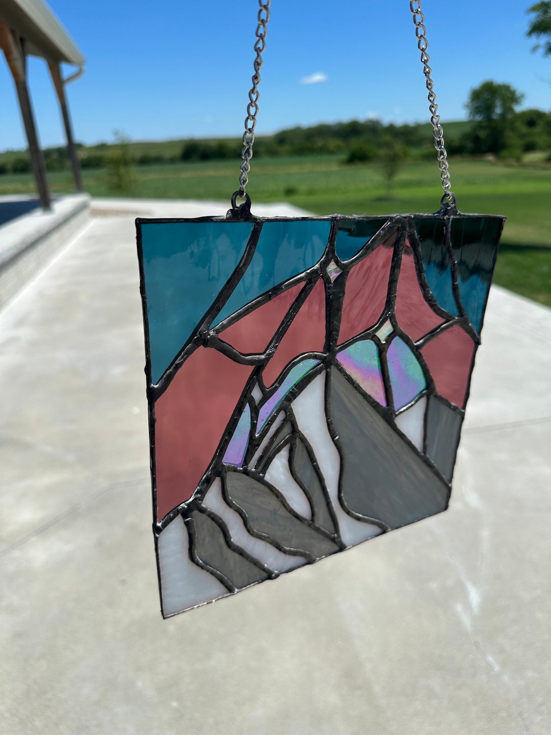 Ramiel Mountain - ACOTAR Stained Glass Suncatcher Panel on Chain - Etsy