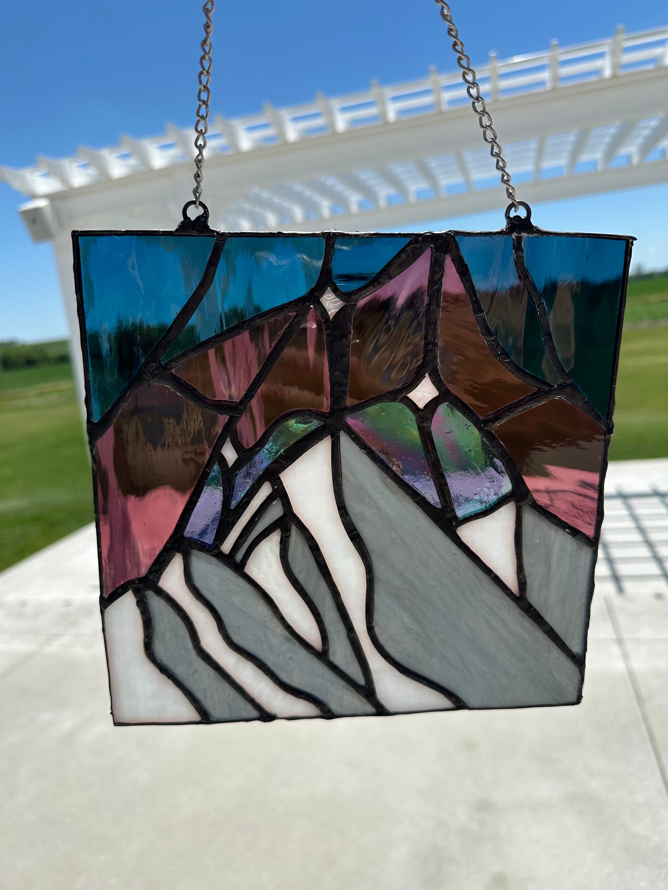 Ramiel Mountain - ACOTAR Stained Glass Suncatcher Panel on Chain - Etsy