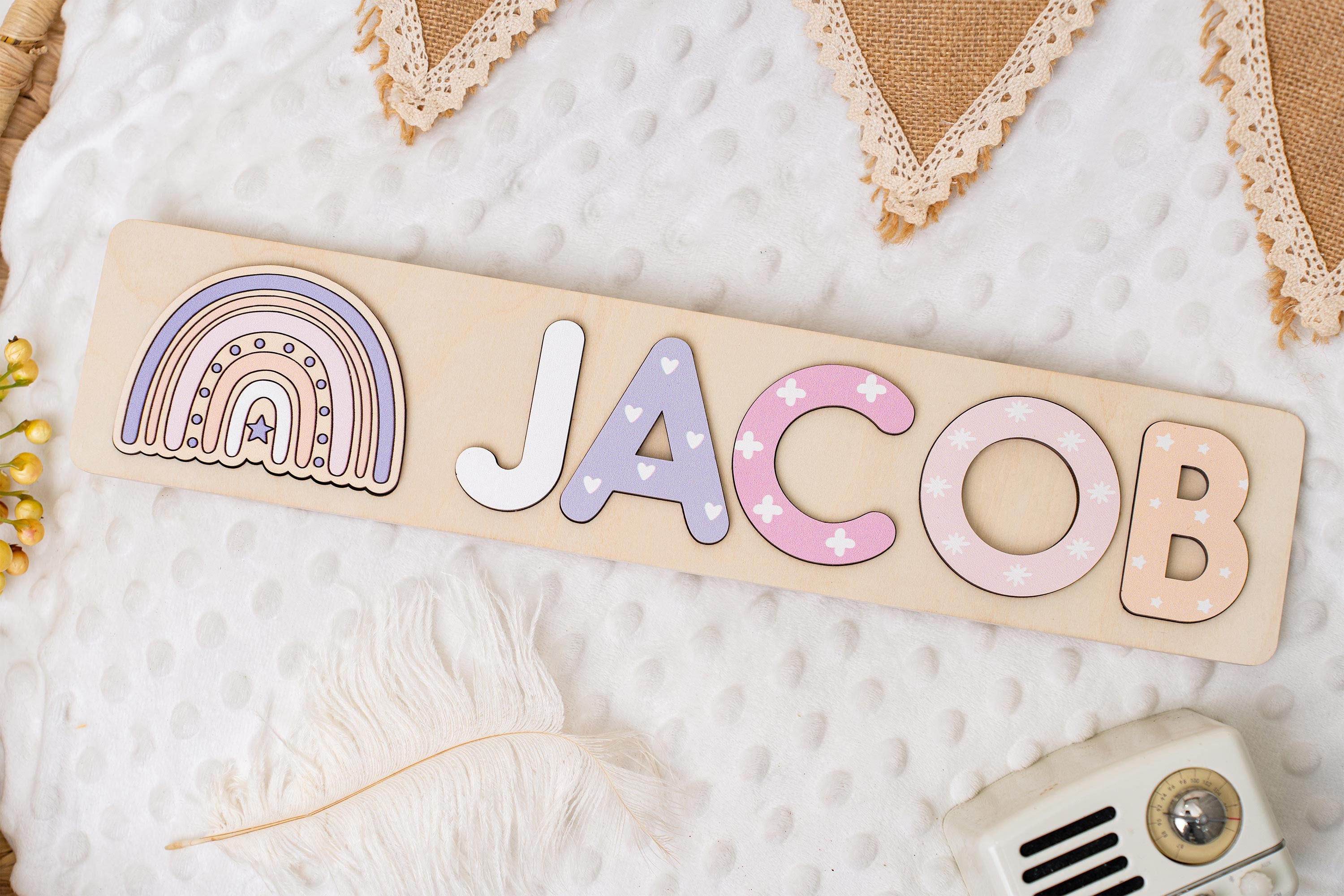 Custom Name Puzzle for Kids, 1st Birthday Gift, Baptism Gift, Birthday ...