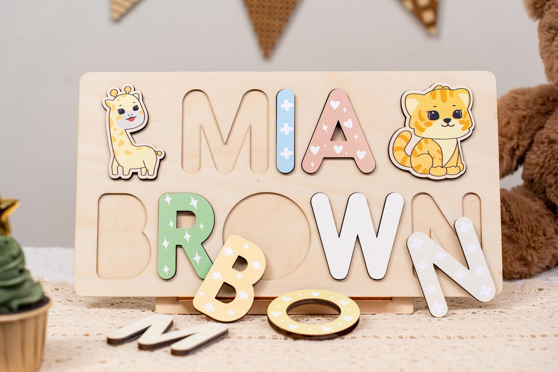 Custom Name Puzzle for Kids, 1st Birthday Gift, Baptism Gift, Birthday ...