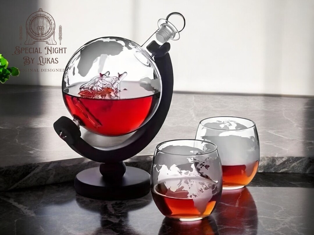 Whiskey Decanter Pirate Ship, Glass Decanter, Bourbon Decanter Set ...