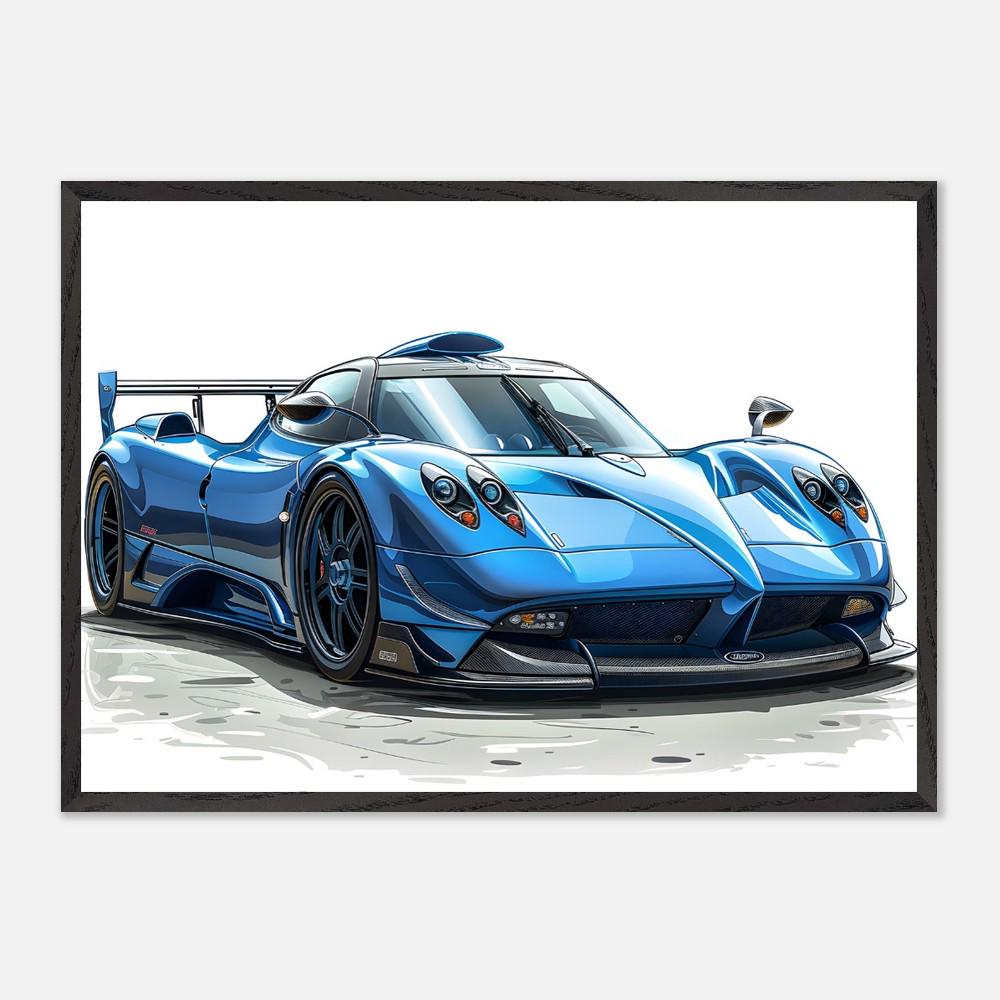 Blue Pagani Huayra Inspired Poster – Hypercar Art for Him and Her ...