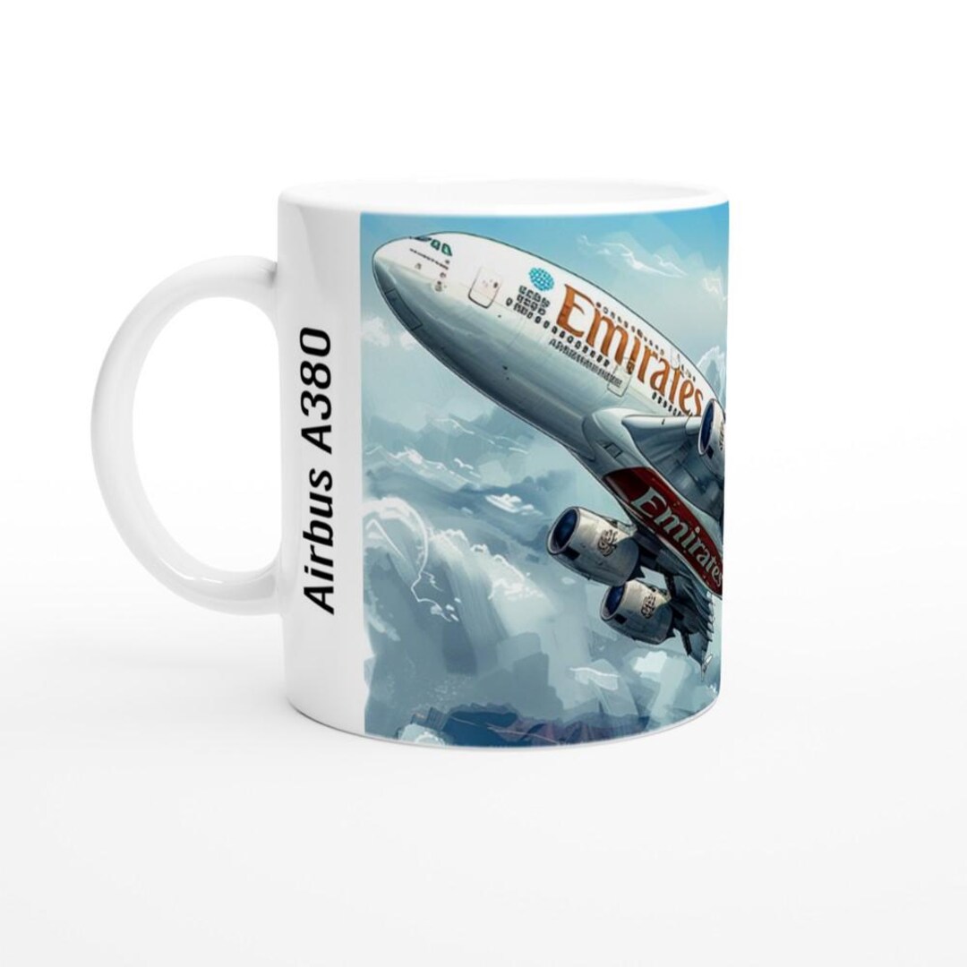 11oz Cartoon Emirates A380 Inspired Mug – King of the Skies – Perfect ...
