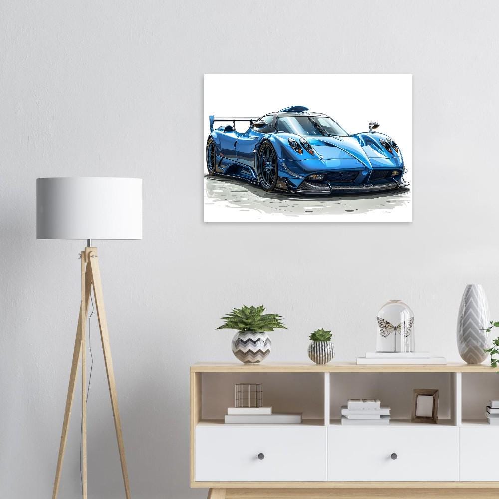 Blue Pagani Huayra Inspired Poster – Hypercar Art for Him and Her ...