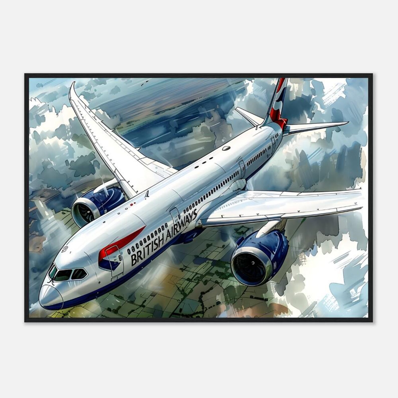 British Airways Boeing 787 Dreamliner Inspired Poster – | Perfect for ...