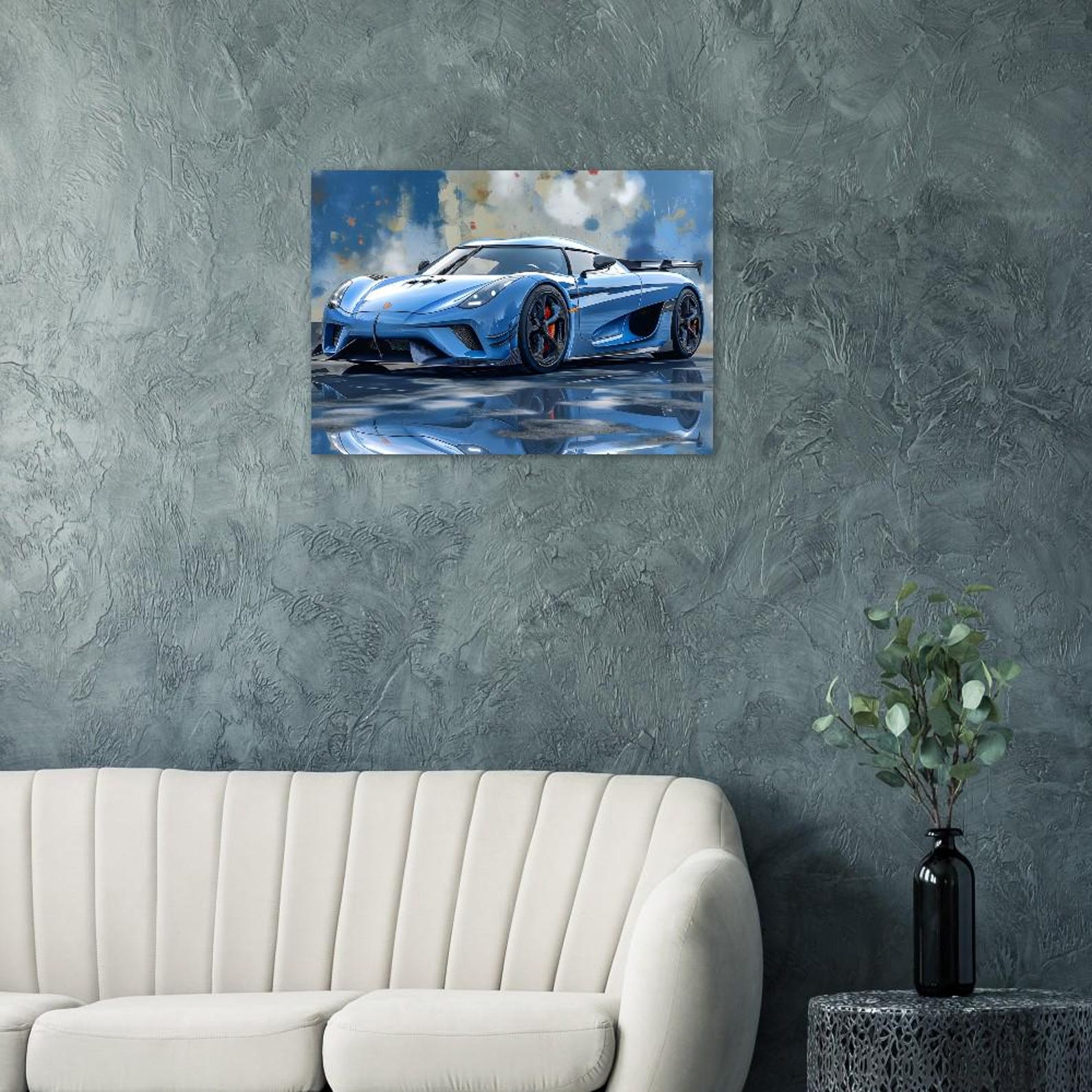 Blue Koenigsegg Regera Poster Luxury Hypercar Art Perfect for Him and ...