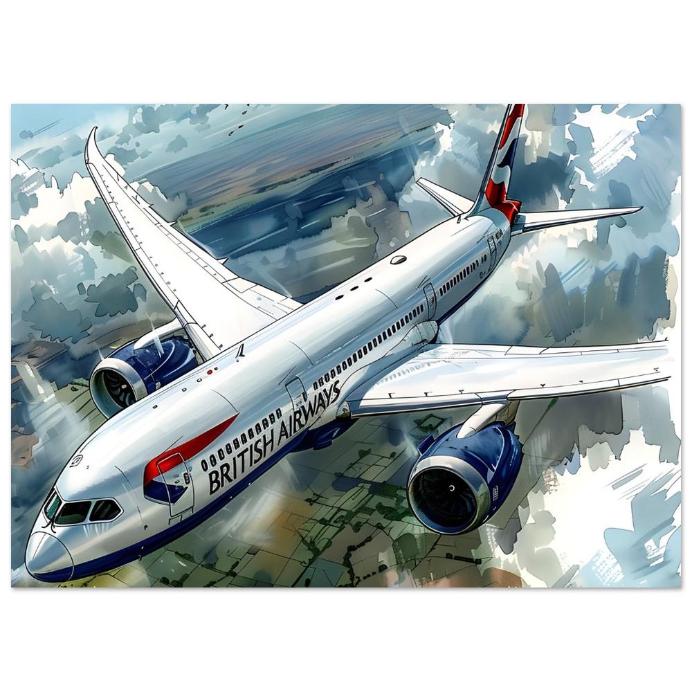 British Airways Boeing 787 Dreamliner Inspired Poster – | Perfect for ...