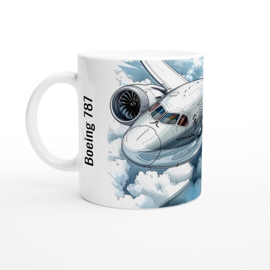 11oz Cartoon Qatar Airways Boeing 787 Inspired Mug – Perfect for ...