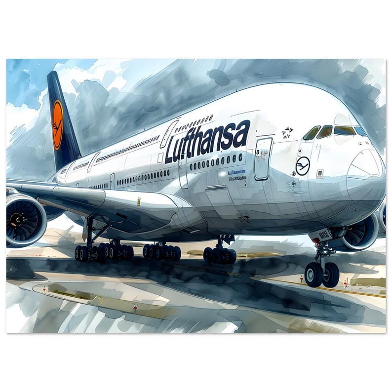Lufthansa Airbus A380 Inspired Poster – Iconic Aircraft Art | Perfect ...