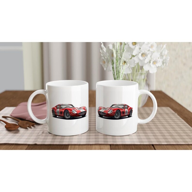 Red Ferrari 250 GTO Inspired Mug - Racing History Gift, Automotive Art ...