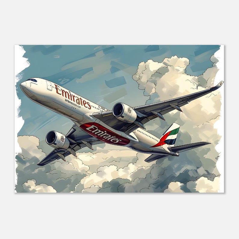 Emirates Airbus A350 Inspired Poster – Iconic Aircraft Art | Perfect ...