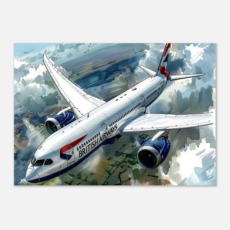 British Airways Boeing 787 Dreamliner Inspired Poster – | Perfect for ...