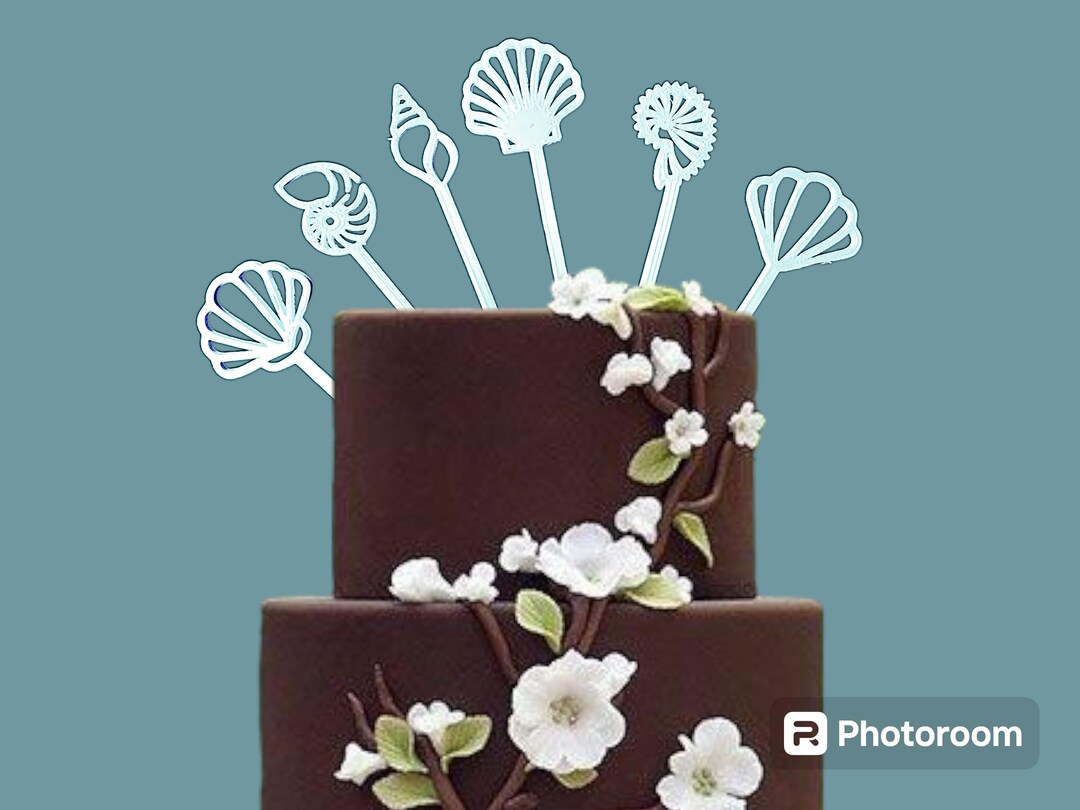 Seashell Cake Toppers: 6 Elegant Ocean-inspired Decorations in 20 Color ...