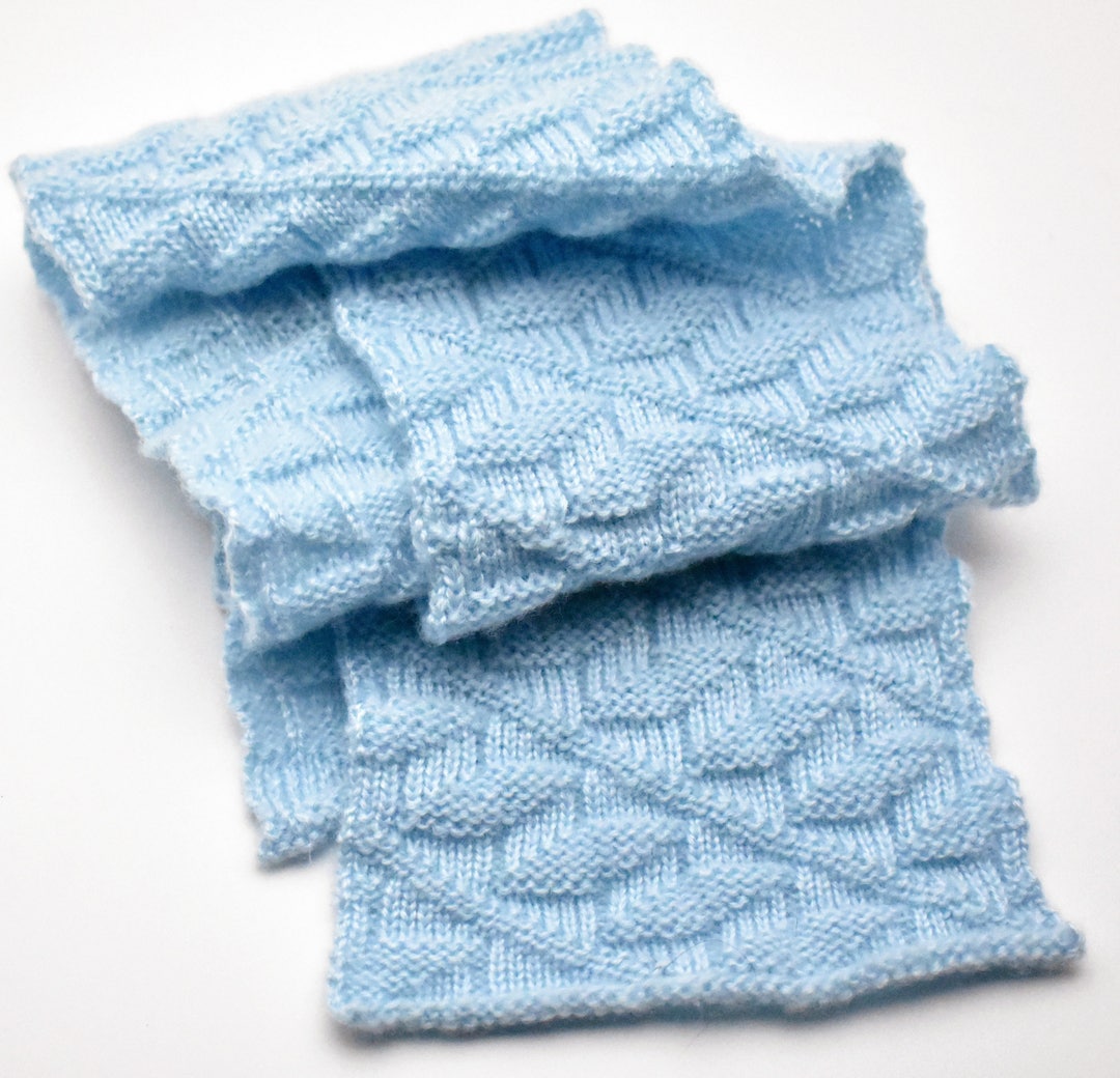 Handknitted Baby Blue Scarf With Heart Pin - Etsy