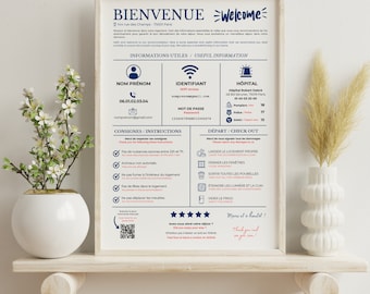 Airbnb Affiches de Bienvenue en français et anglais, Template Canva ...