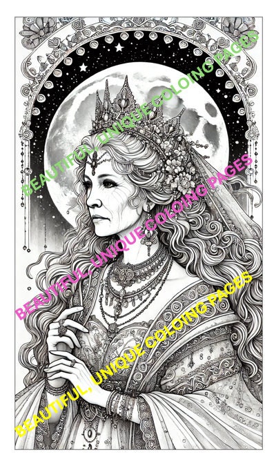 10 Printable Adult Coloring Pages of Incredible Magical Women, 10 ...