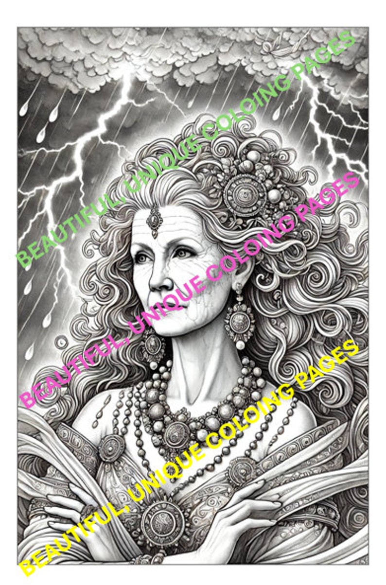 10 Printable Adult Coloring Pages of Incredible Magical Women, 10 ...