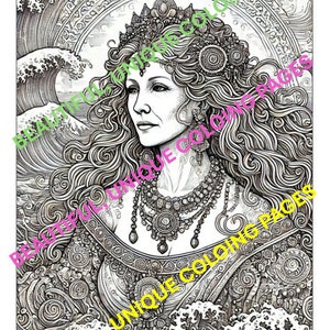 10 Printable Adult Coloring Pages of Incredible Magical Women, 10 ...