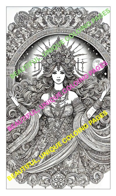 10 Printable Adult Coloring Pages of Incredible Magical Women, 10 ...
