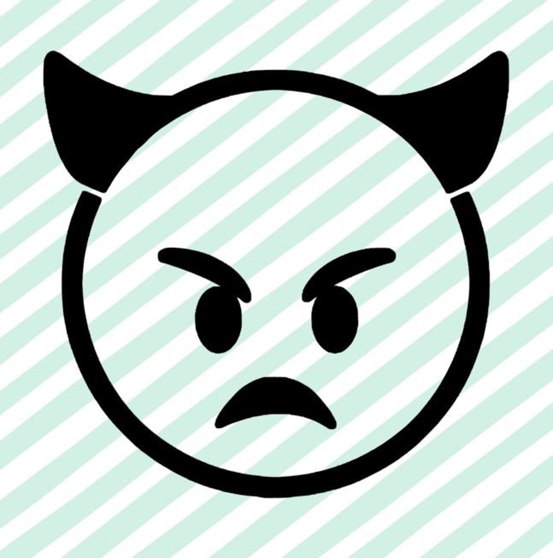 Angry Devil Emoji Decal, Custom Kawaii Emoticon Sticker - Etsy