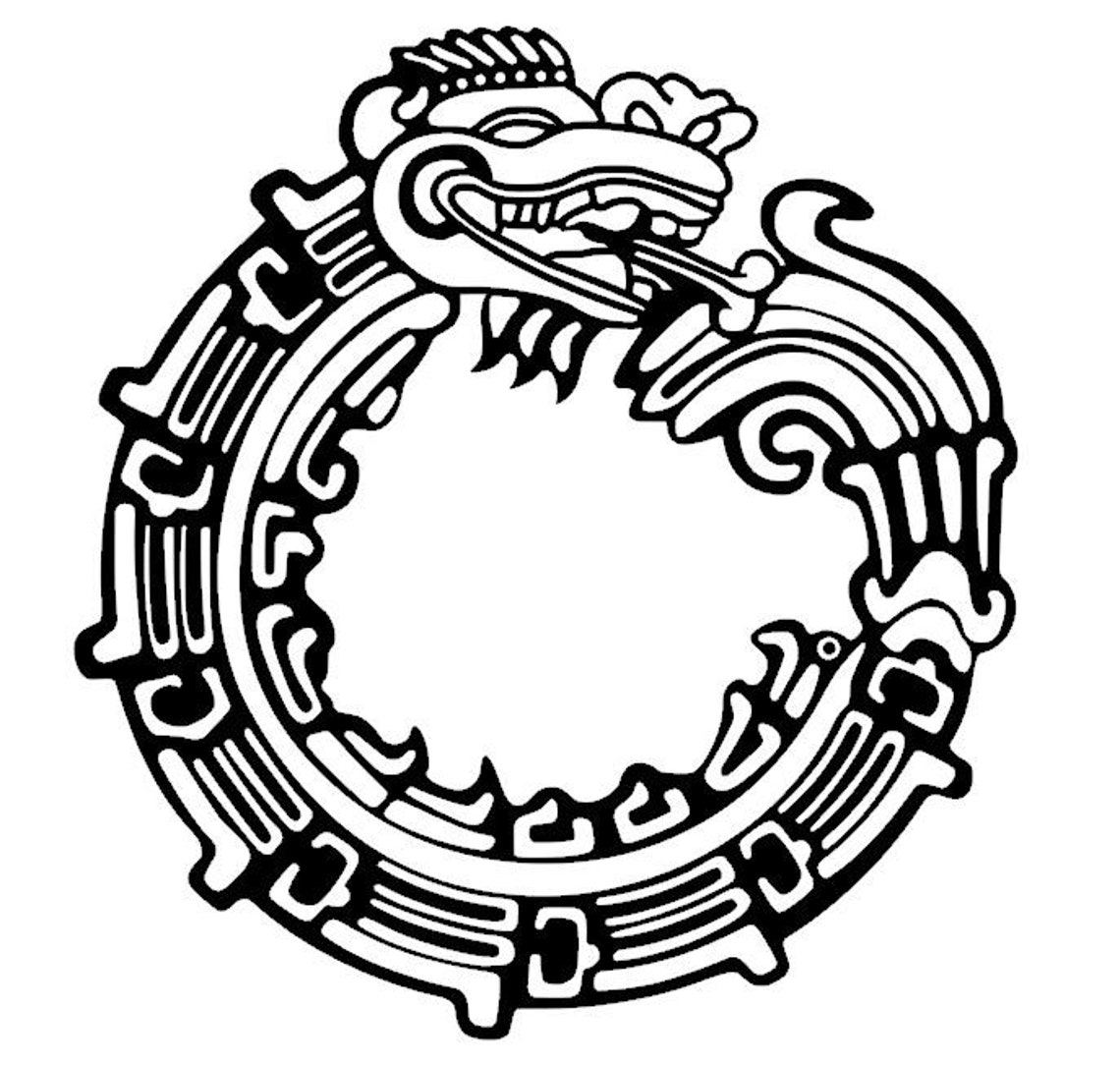 Aztec Mayan Quetzalcoatl, Ouroboros, Mayan Symbolic Snake, Snake Eating ...