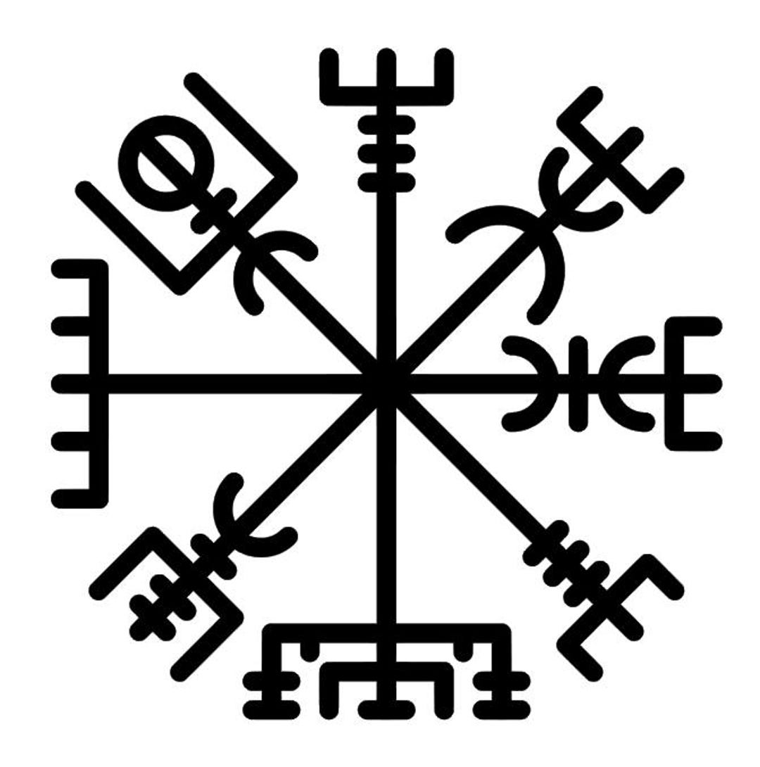 Norse Wayfinder Symbol, Vegvisir, Viking Compass, Runic Protection ...