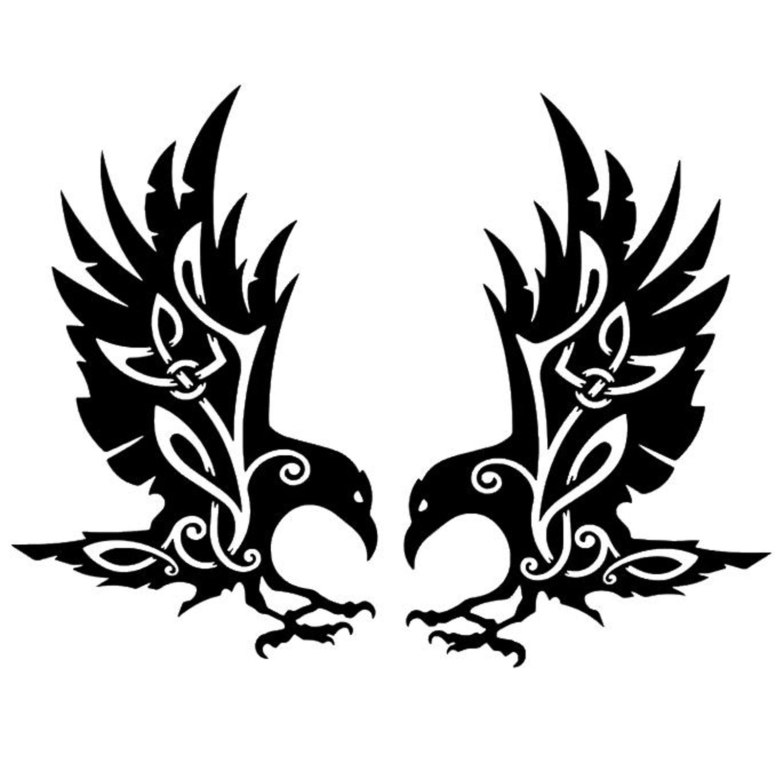 Huginn and Muninn, Norse Knot Wings, Odin's Ravens, Norse Symbol ...