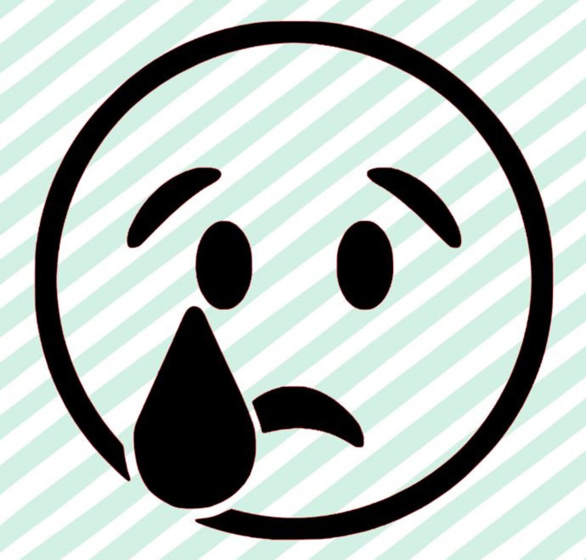 Crying Face Emoji, Custom Emojis, Kawaii Decals, Social Media Emojis ...