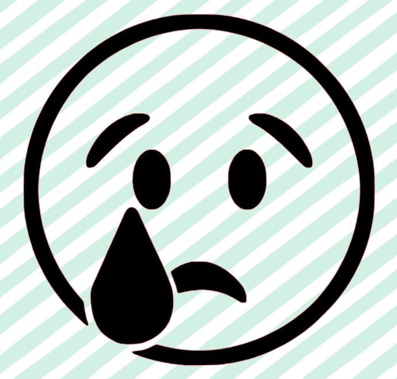Crying Face Emoji, Custom Emojis, Kawaii Decals, Social Media Emojis ...