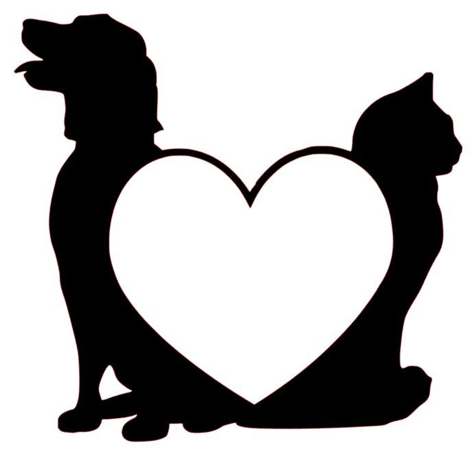 Customizable Dog Cat Heart Decal, Adopt Don't Shop, Dog Adoption, Cat ...