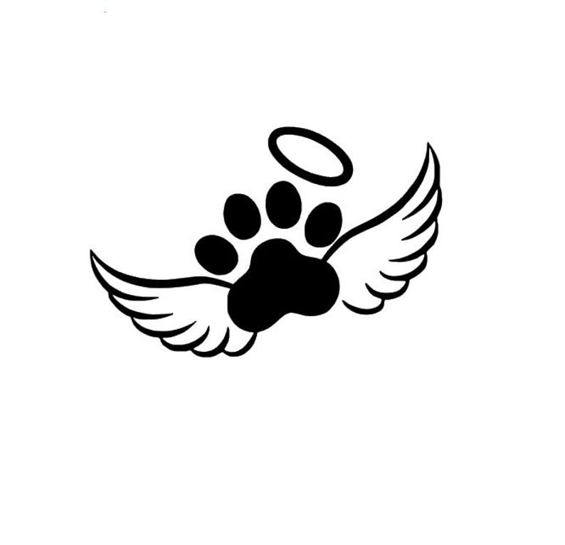 Pet Memoriam Decal, Customizable Memorial Sticker, Cat Paw Memorial ...