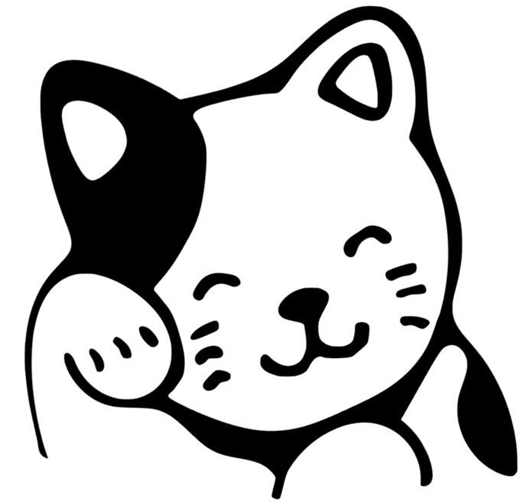 Nyan Cat Decal, Neko-chan Decal, Adorable Kitten Sticker, Japanese ...