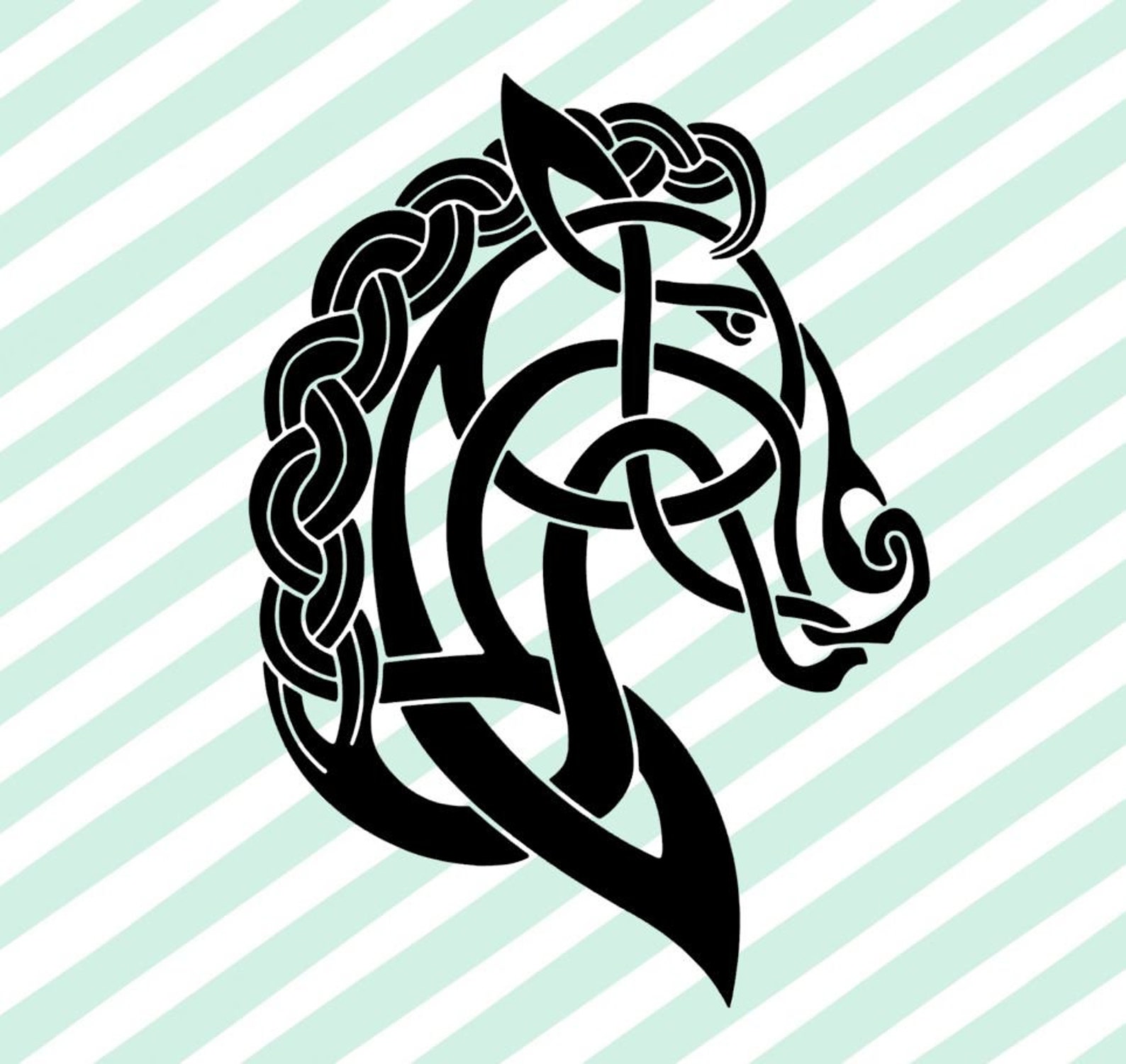 Celtic Knot Horse Head Decal, Medieval Art, Symbol of Freedom - Etsy