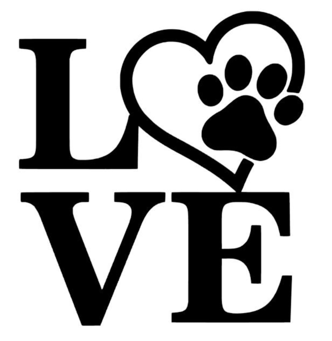 Love Cubed Heart Paw, I Love My Pet Heart Paw Print, Pet Parents, Furry ...