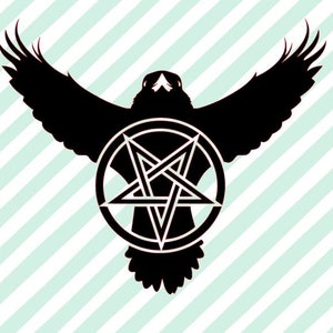 Raven With Inverted Pentacle, Mystical Raven, Occult Symbolism, Pagan ...